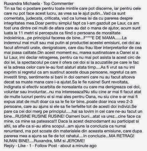 Încă o fostă susţinătoare şterge pe jos cu Oana! Concurenta "Mireasă pentru fiul meu ...